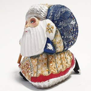 Wood Carved Santa Claus Figurine Russian Ded Moroz Father | Etsy