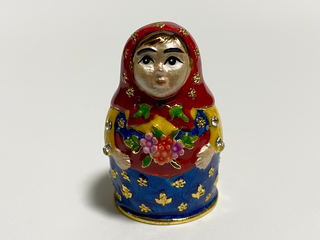 Collectible Thimble, Enamel Metal Thimble With Swarovski Crystals ...