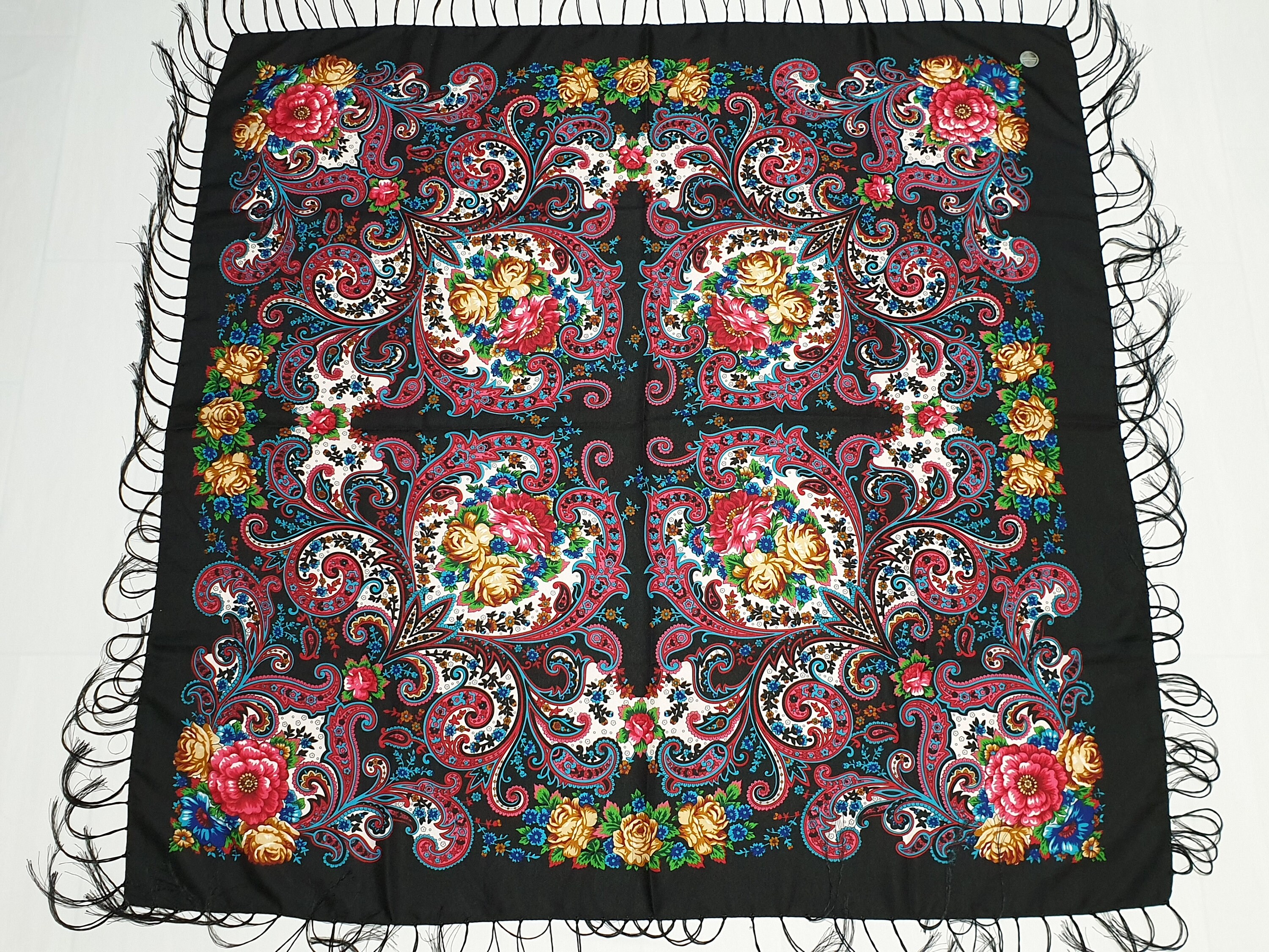 Russian Headscarf Babushka Scarf Ukrainian Shawl Floral Folk - Etsy UK