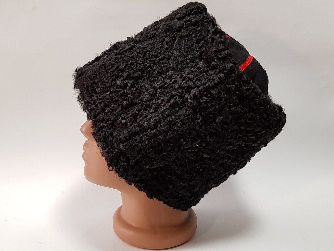 Papakha Kubanka Hat Real Fur Hat Astrakhan Soviet USSR Uniform Winter ...