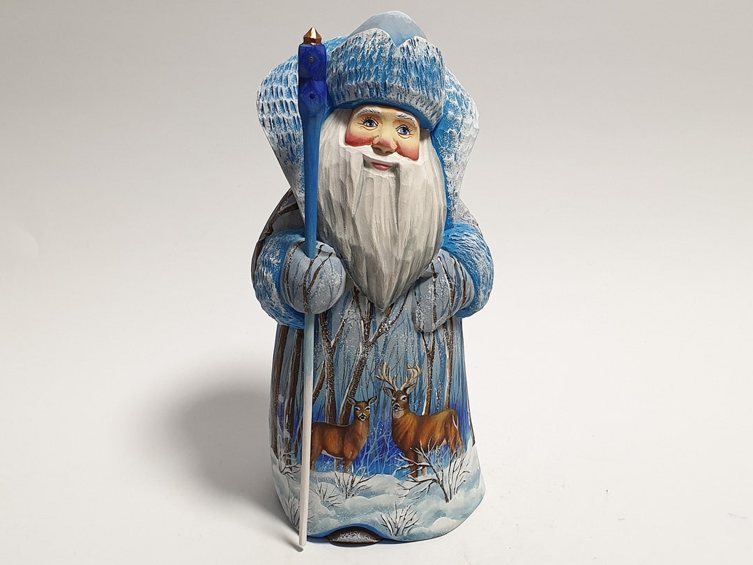 Ukrainian Santa Figurine Hand Carved Wooden Santa Claus - Etsy