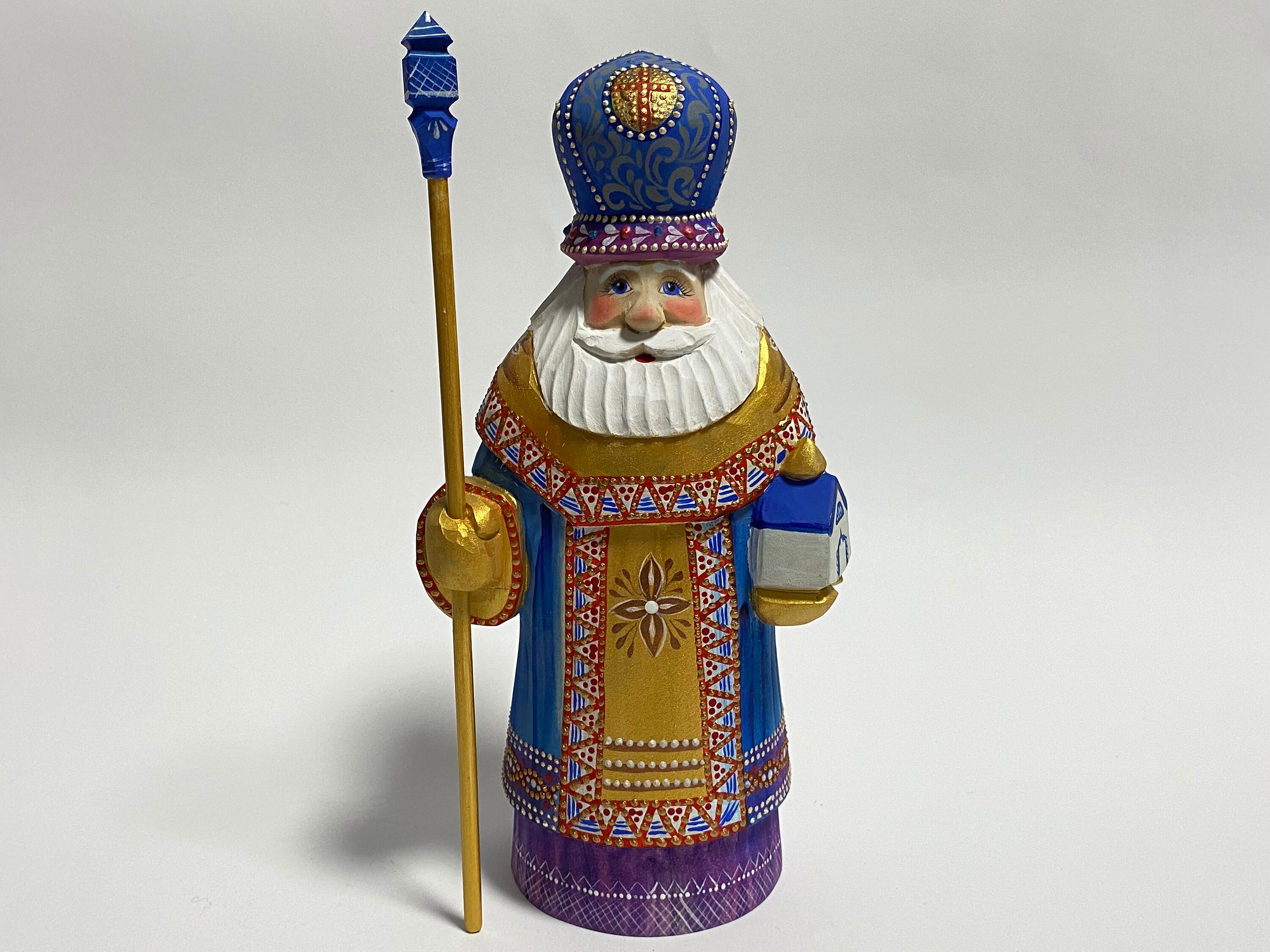 Saint Nicholas Statue Hand Carved Wooden Santa Claus Figurine - Etsy