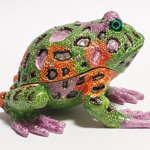 Frog Trinket Box Animal Jewelry Box Enamel Metal Box With Swarovski ...