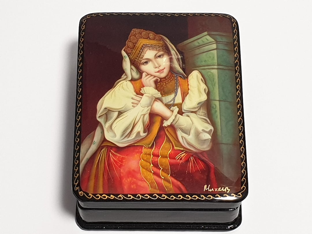 Russian Lacquer Box Fedoskino Soviet Boudoir Box Gift for Wife - Etsy