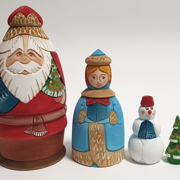 Santa Nesting Dolls - Etsy