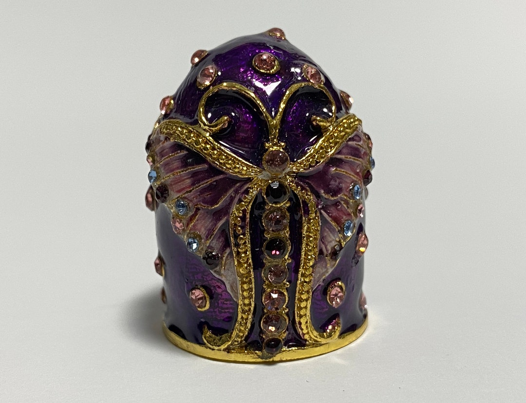 Collectible Thimble, Butterfly Figurine, Enamel Metal Thimble With ...
