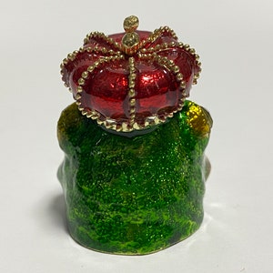 Collectible Thimble, Frog With Crown Figurine, Enamel Metal Thimble ...