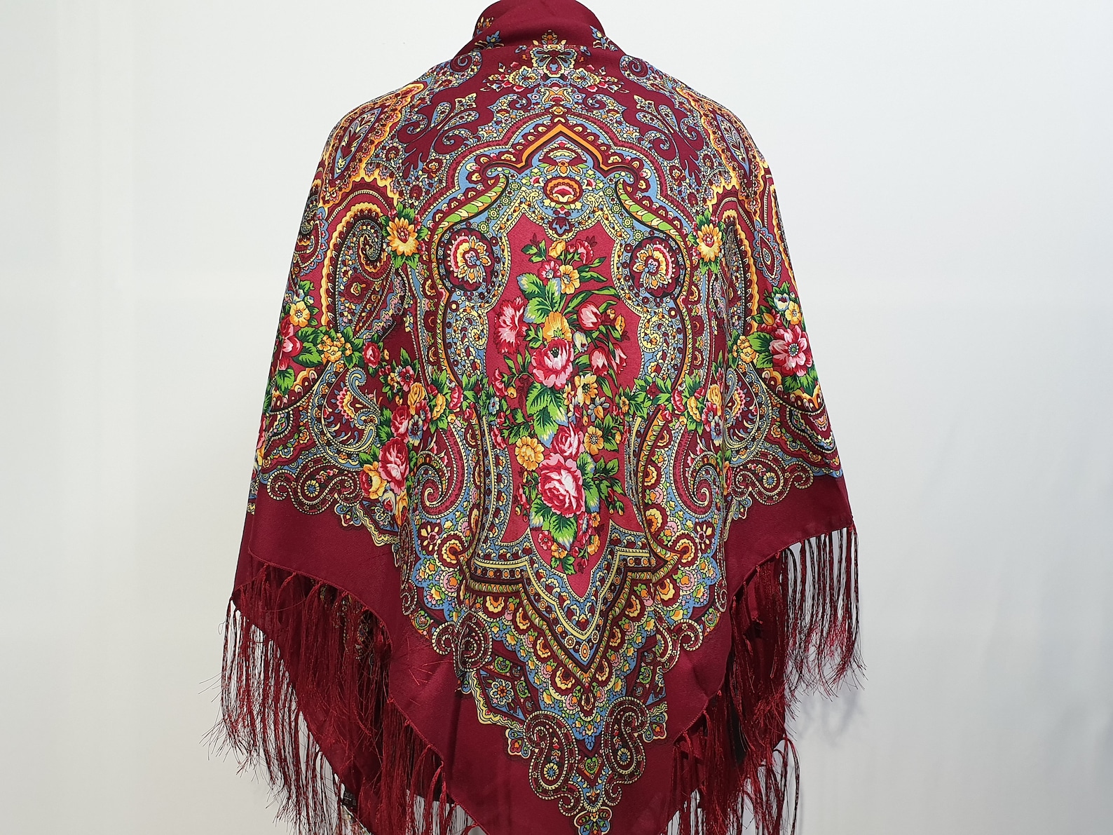 Babushka Scarf Russian Headscarf Ukrainian Scarf Floral Folk - Etsy UK