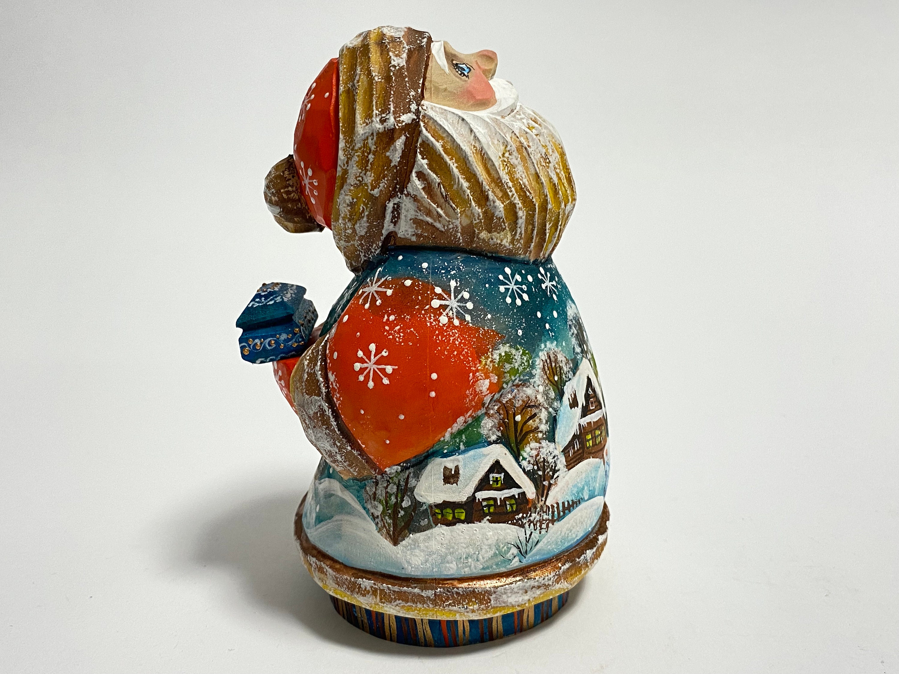 Hand Carved Santa Claus Figurine Wooden Santa Figure Ukraine - Etsy