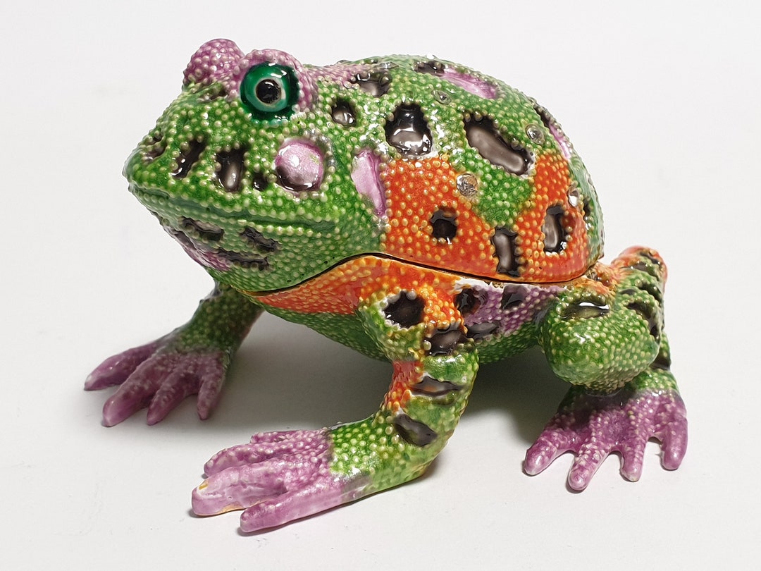 Frog Trinket Box Animal Jewelry Box Enamel Metal Box With Swarovski ...