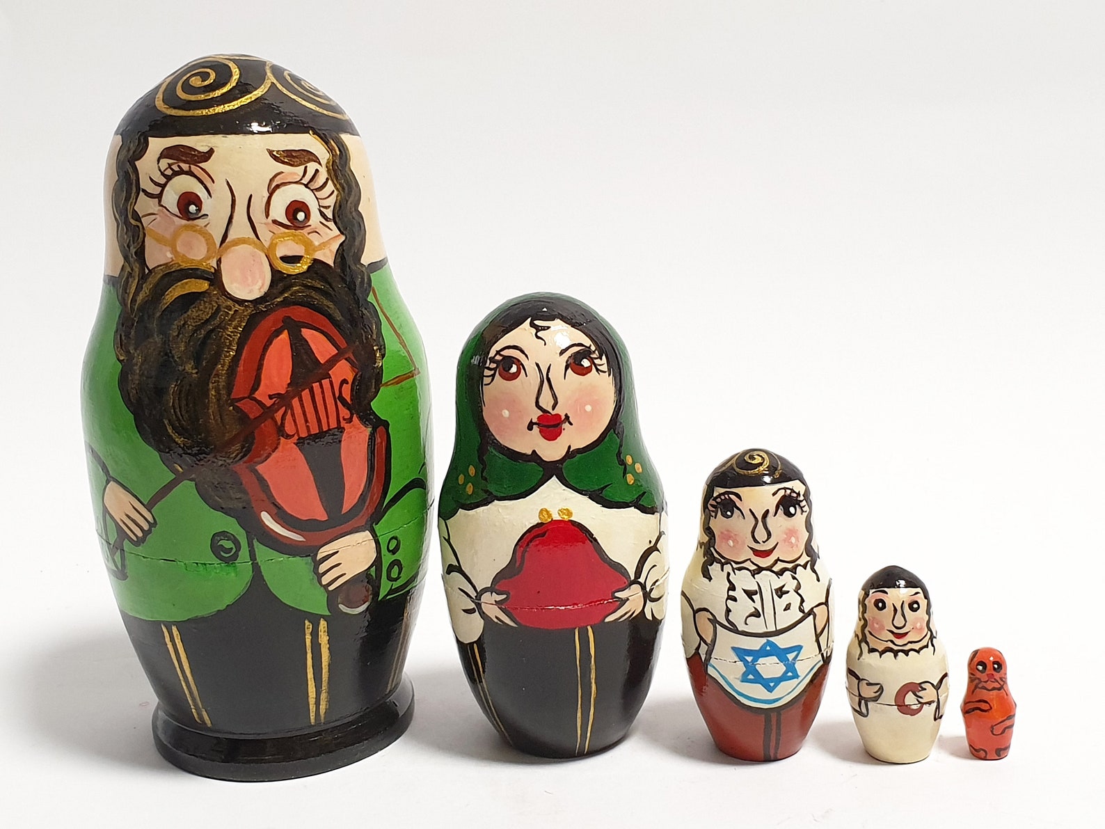 Custom Nesting Dolls Jewish Family Unique Matreshka 11 cm 4.3 | Etsy