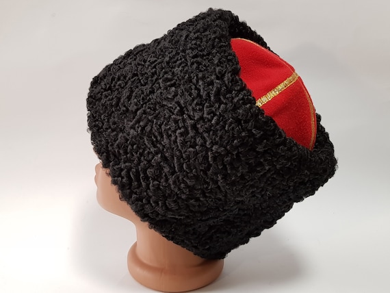 Winter Cap Cossack Hat Papakha Genuine Black Astrakhan Fur - Etsy