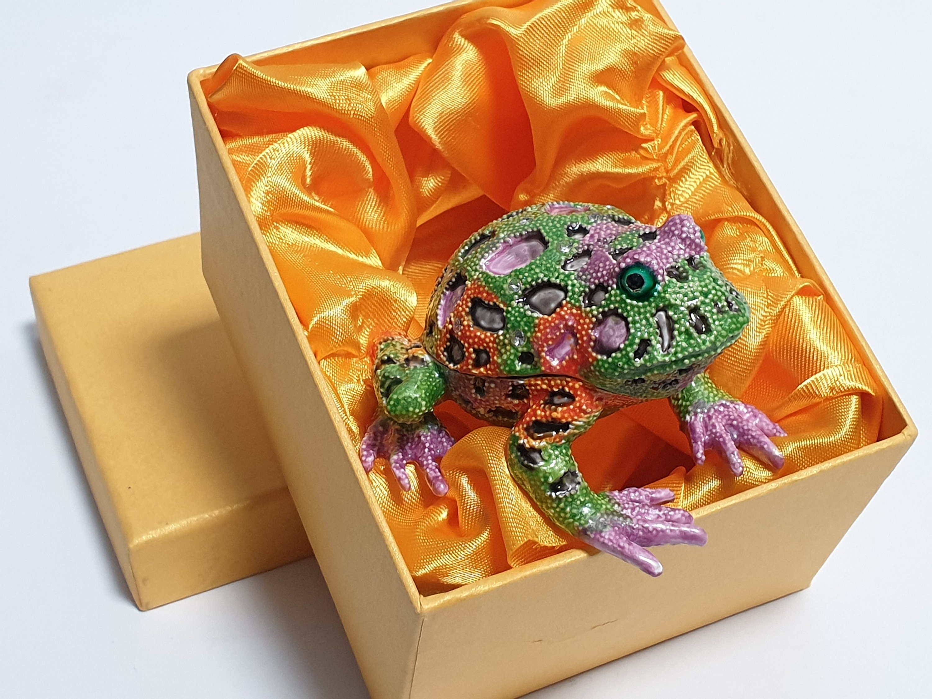Frog Trinket Box Animal Jewelry Box Russian Enamel Metal Box - Etsy