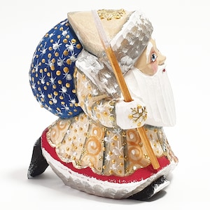 Wood Carved Santa Claus Figurine Russian Ded Moroz Father | Etsy