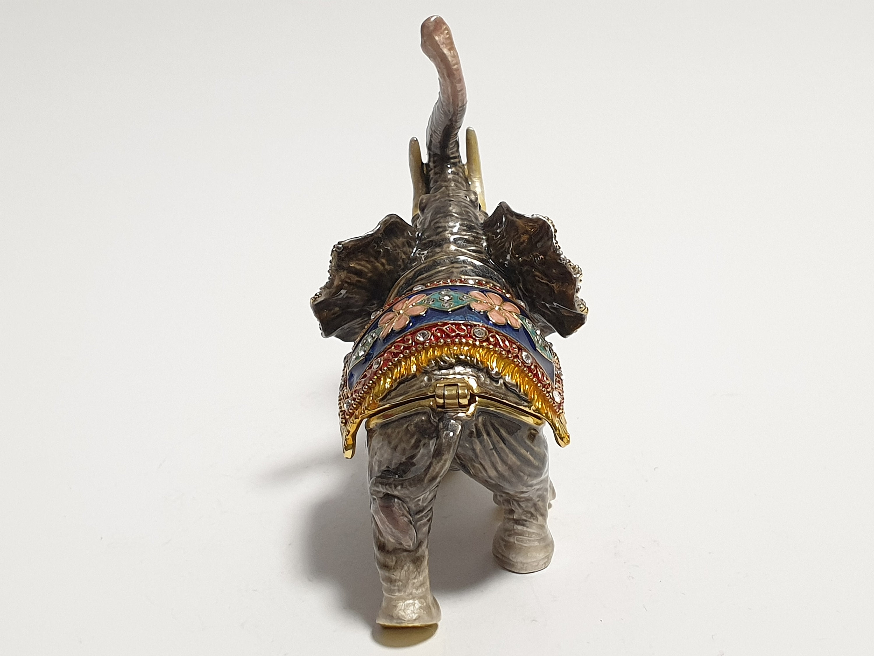 Elephant Jewelry Box Enamel Animal Trinket Box Faberge Style With ...