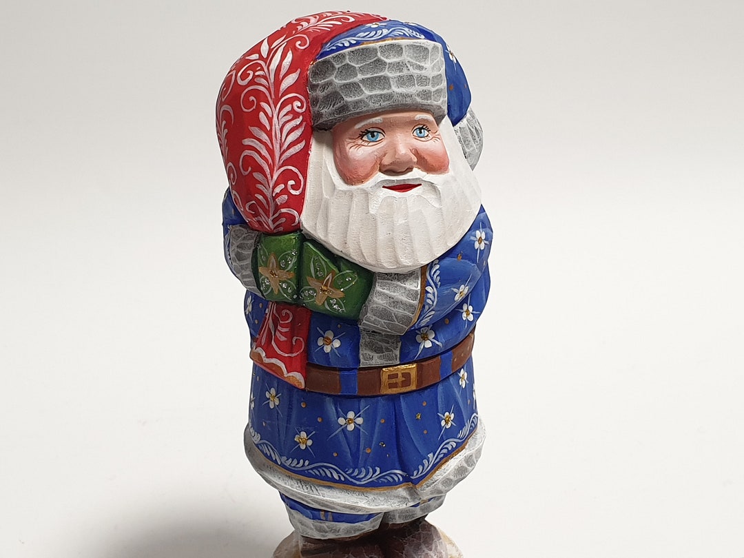 Wood Carved Santa Figure Father Frost Ded Moroz Saint - Etsy