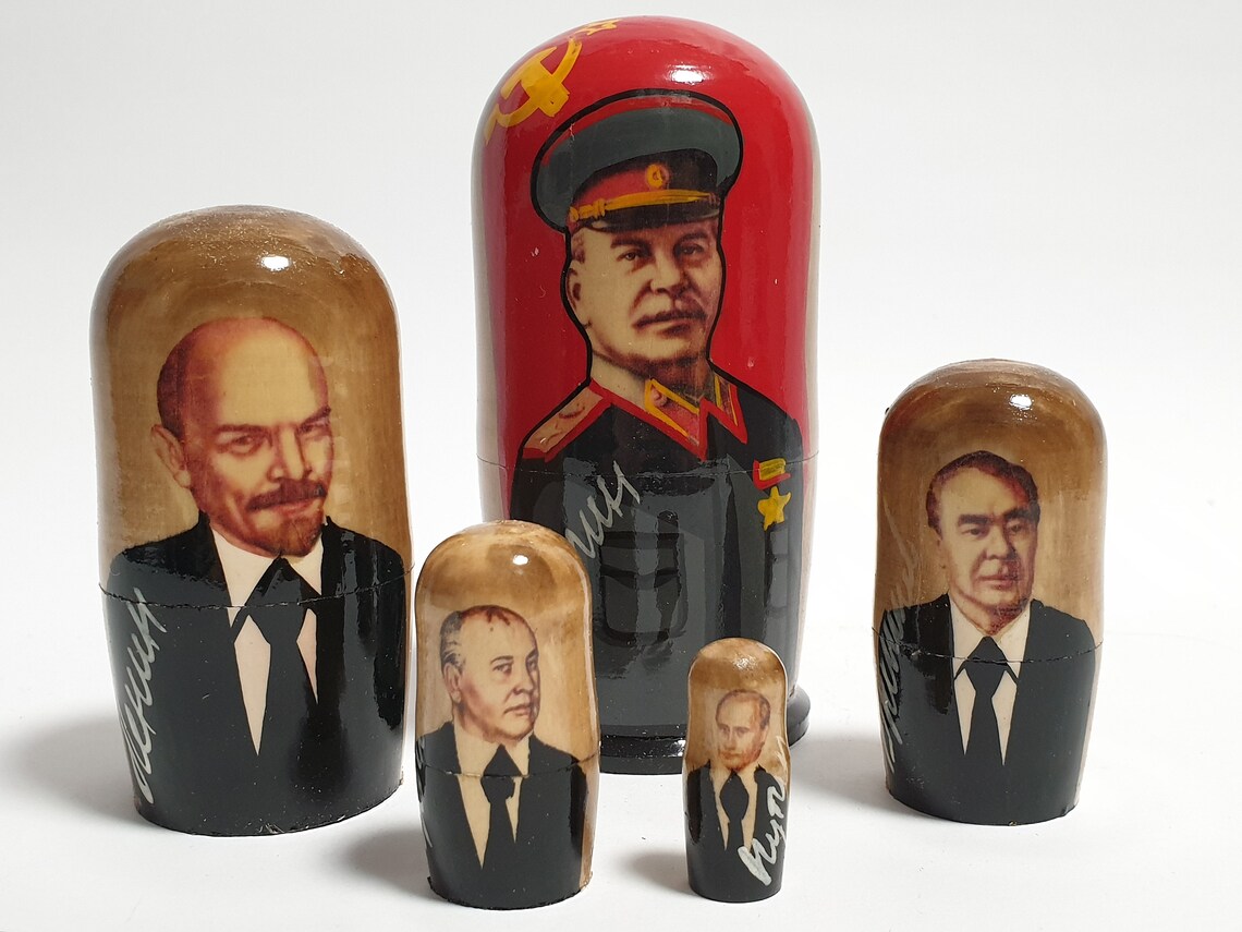 Soviet Nesting Dolls Joseph Stalin Lenin Nested Dolls | Etsy