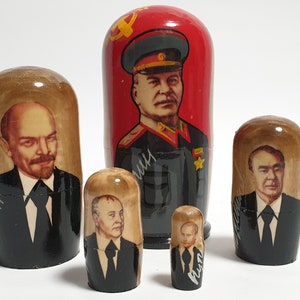 Soviet Nesting Dolls Joseph Stalin Lenin Nested Dolls | Etsy