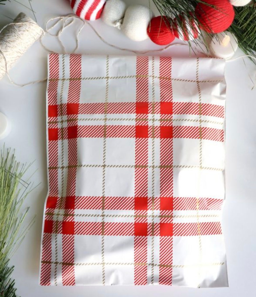 6x9 Christmas Plaid Poly Mailer pack of 10 - Etsy