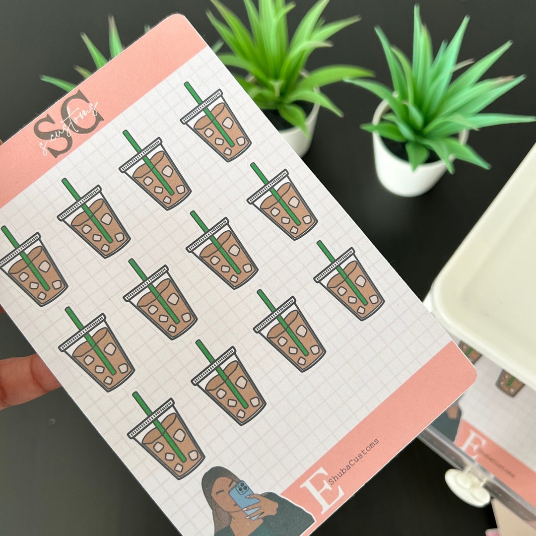 Iced Coffee Sticker Sheet Iced Coffee Planner Stickers Journal Sticker ...