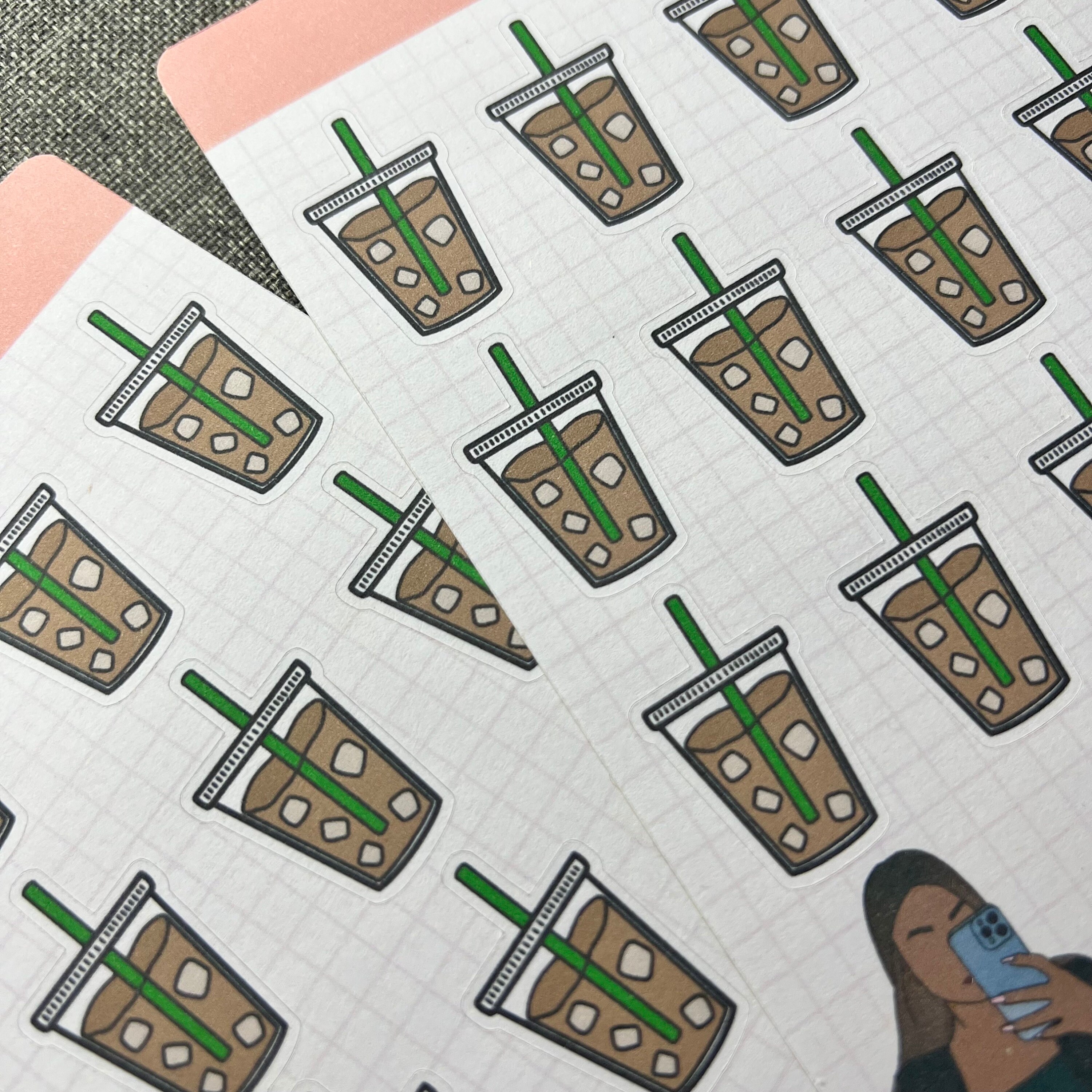 Iced Coffee Sticker Sheet Iced Coffee Planner Stickers Journal Sticker ...