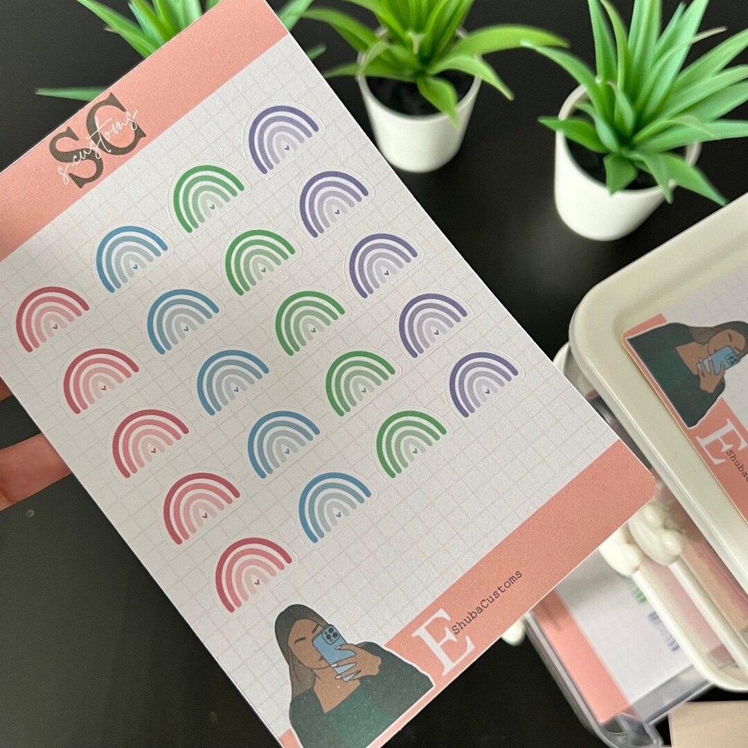 Rainbow Sticker Sheet Rainbow Planner Stickers Journal Sticker Sheet ...