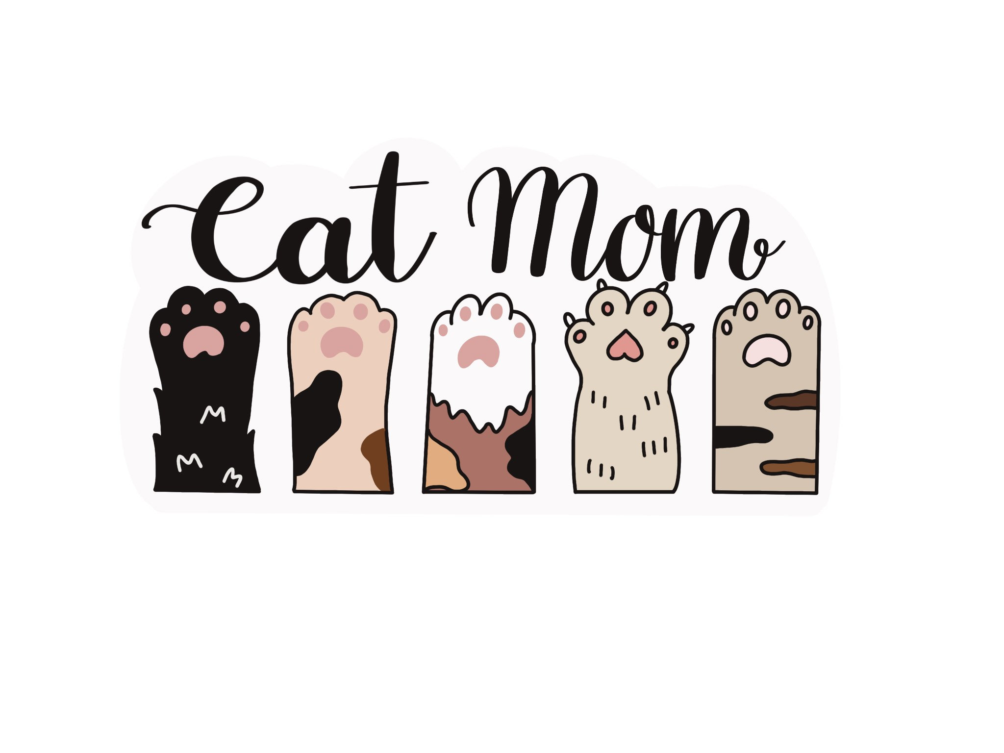 Cat Mom _ sticker | Etsy