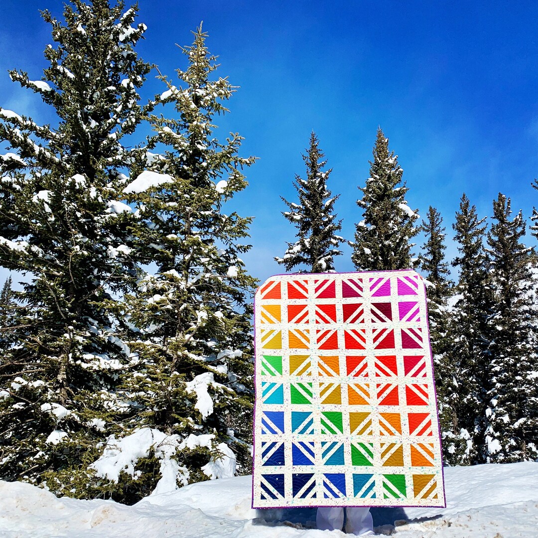 Rainbow Rift Quilt - Throw Quilt - Rainbow Quilt - Etsy