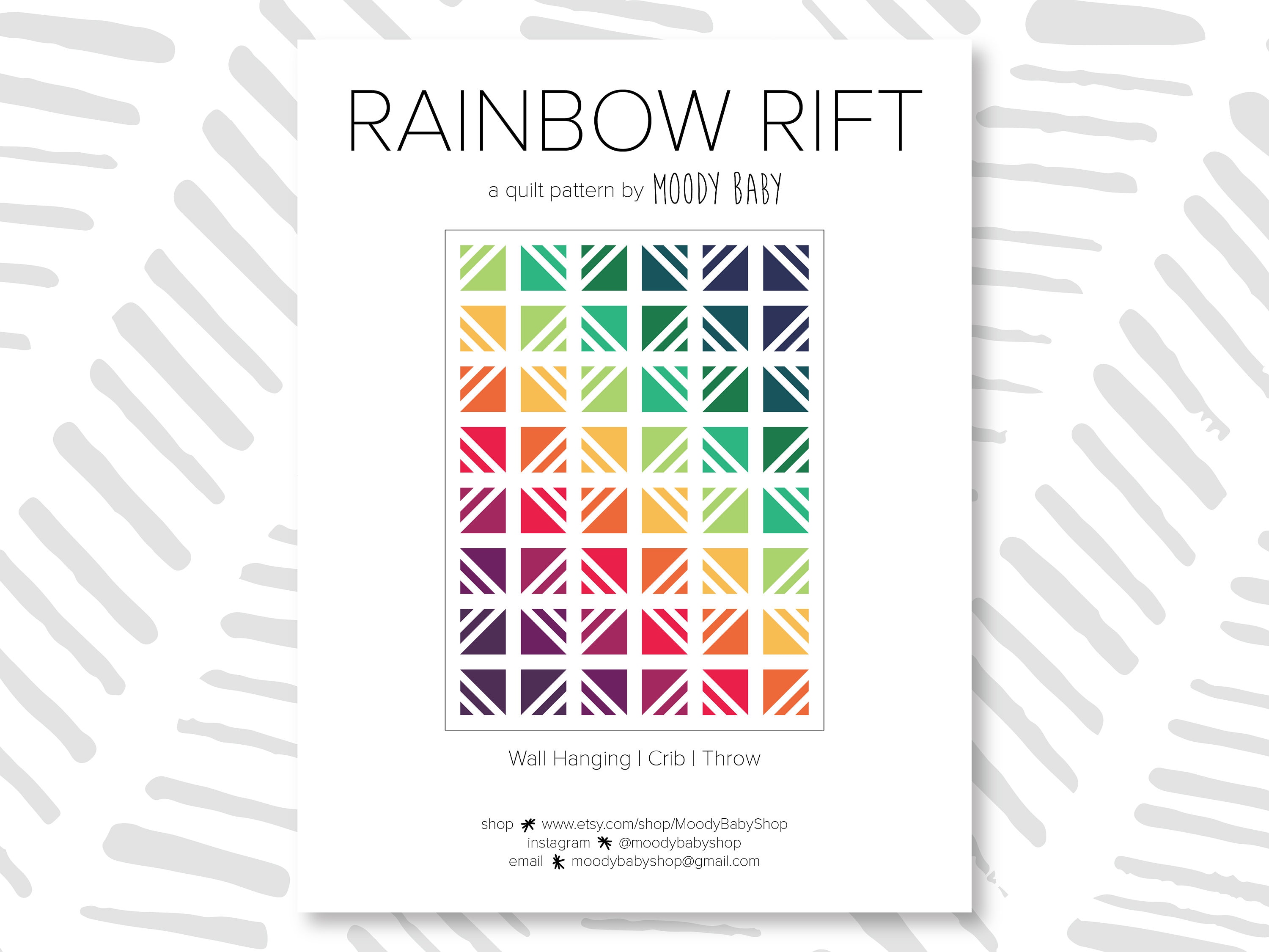 Rainbow Rift Quilt Pattern by Moody Baby PDF Pattern - Etsy