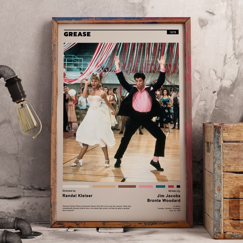 Grease Retro Vintage Poster Minimalist Movie Poster Retro - Etsy