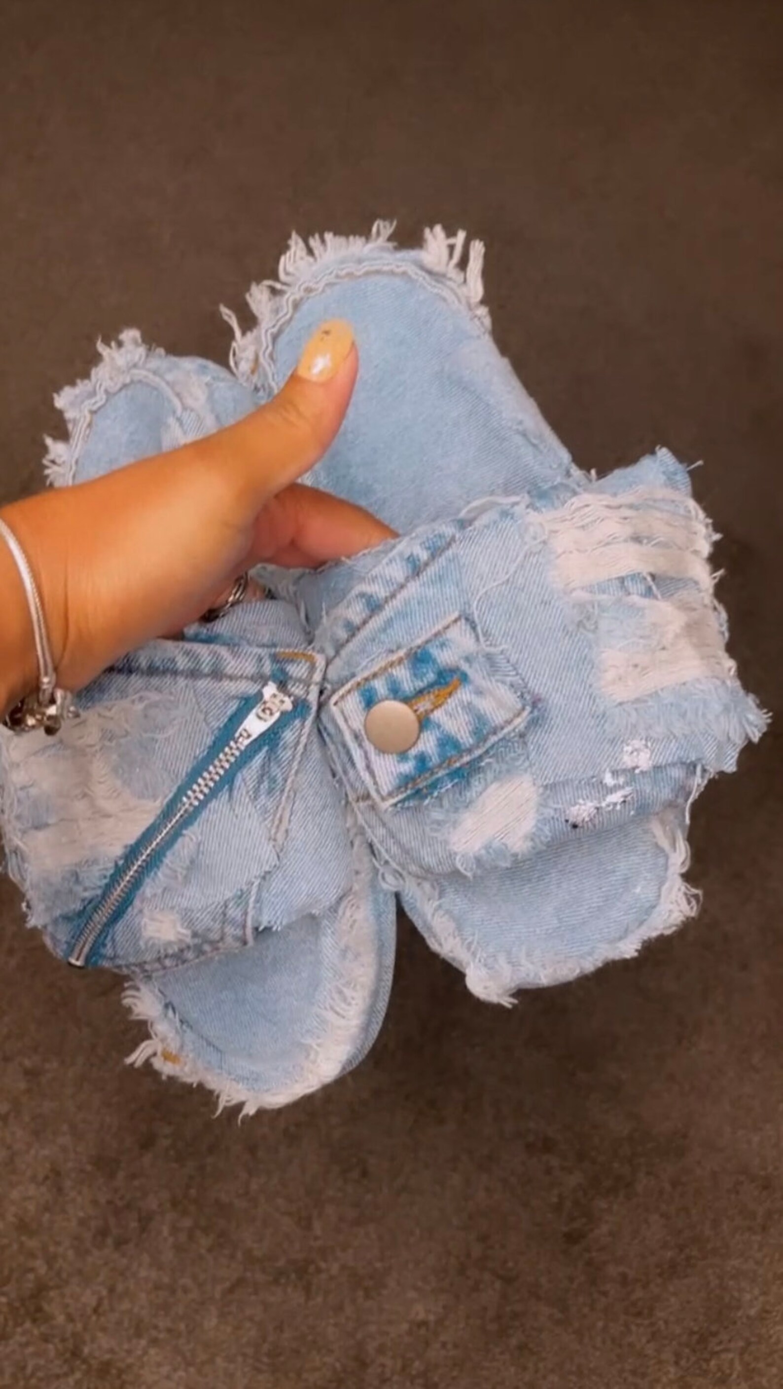 Custom Denim Blue Jean Slides, Comfy Slides, Slippers, Trendy Shoes ...