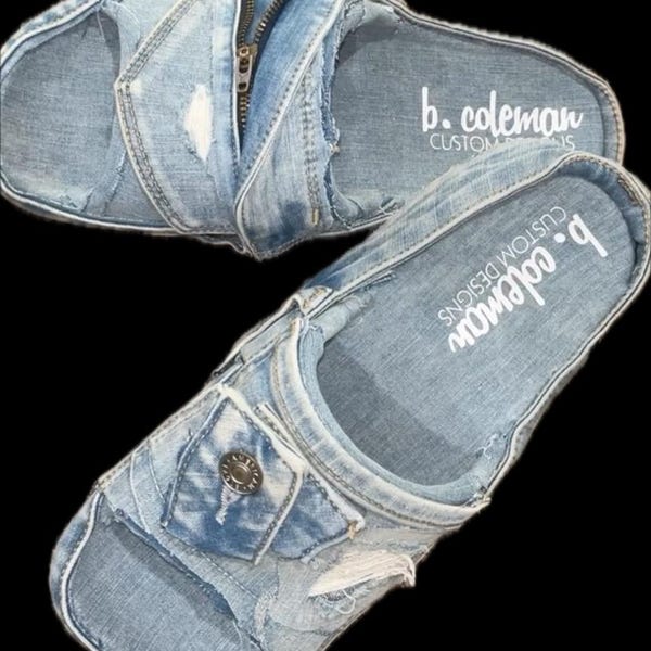 Denim Slippers - Etsy