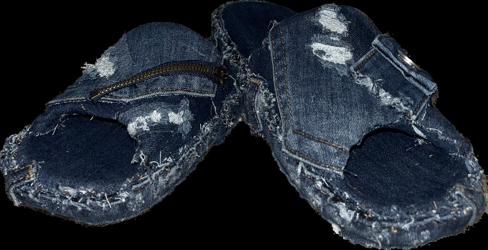 Custom Denim Blue Jean Slides, Comfy Slides, Slippers, Trendy Shoes ...