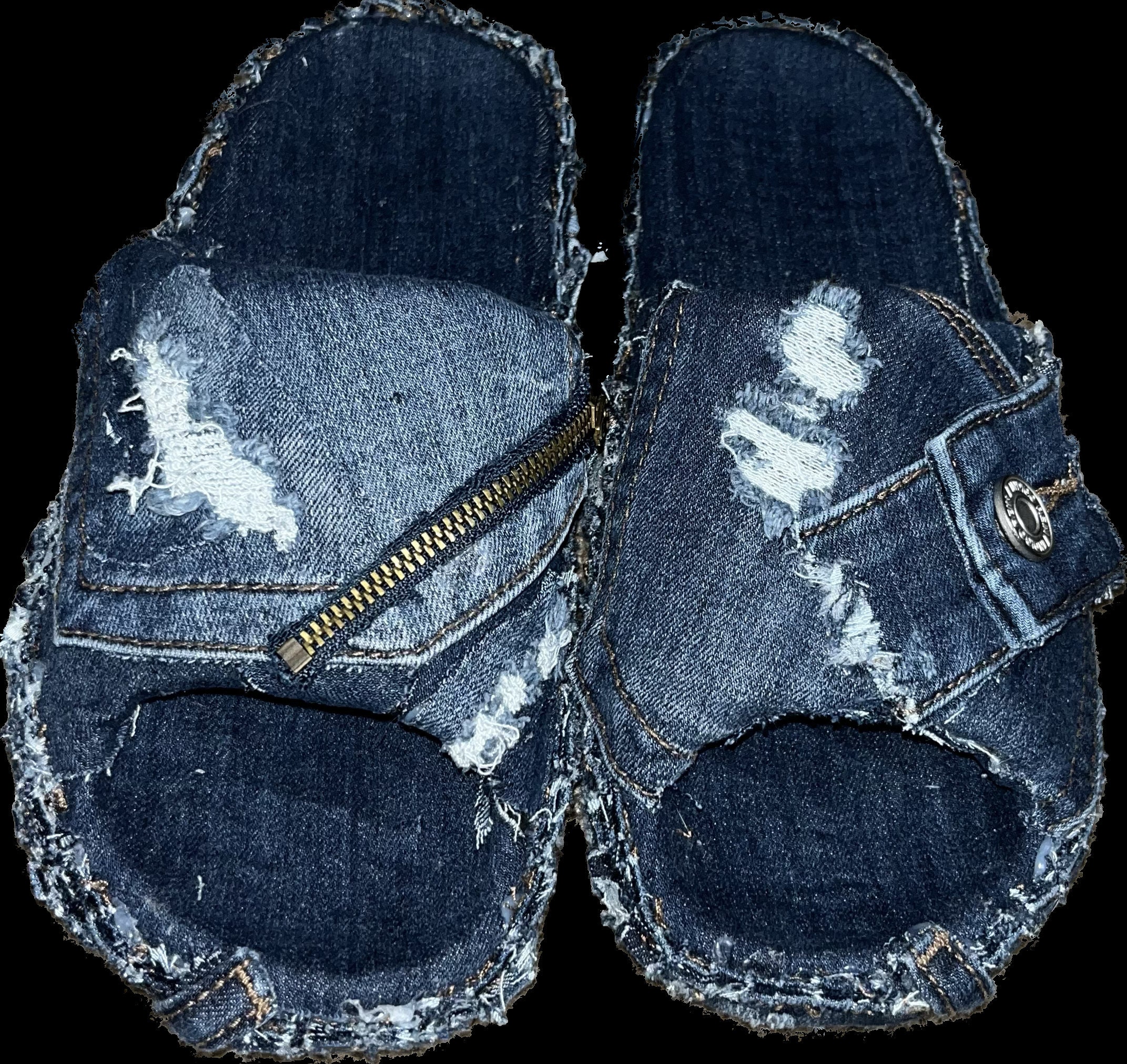 Custom Denim Blue Jean Slides, Comfy Slides, Slippers, Trendy Shoes ...