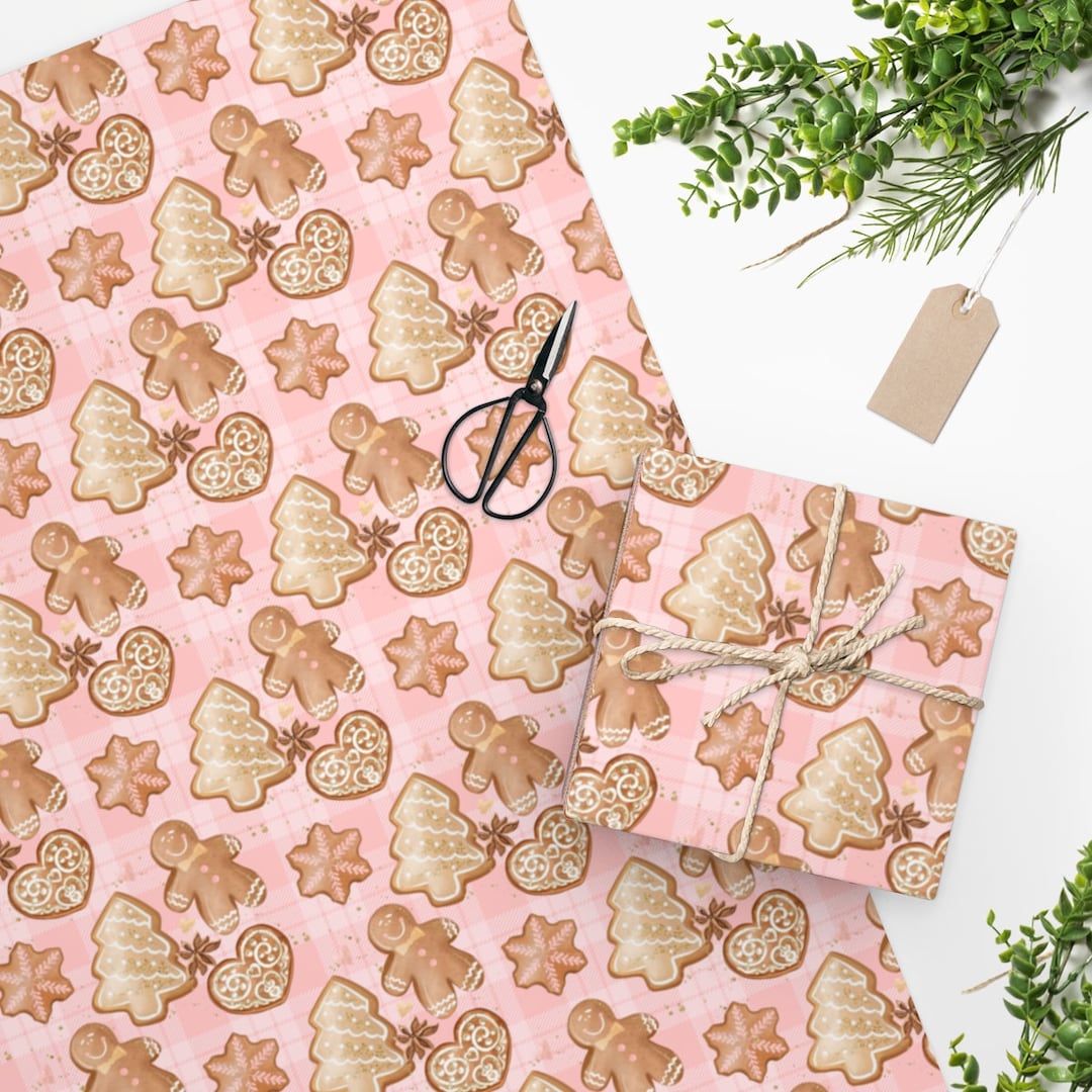 Gingerbread Wrapping Paper, Christmas Gingerbread, Xmas Gift,birthday ...