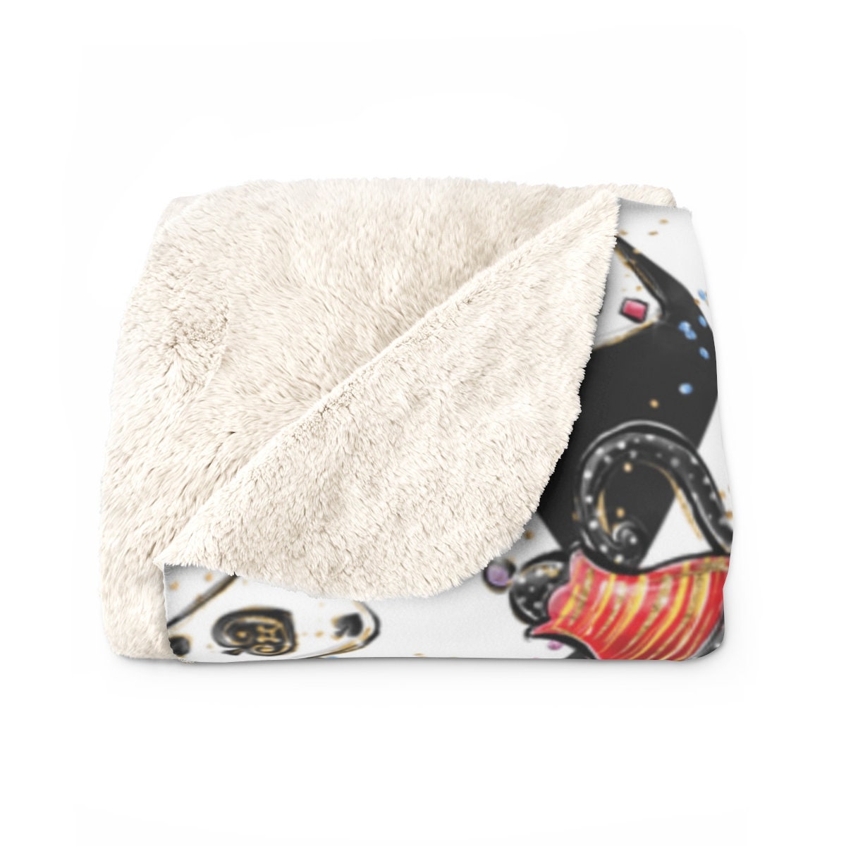 Alice in Wonderland Black and White Tiles Sherpa Fleece Blanket ...