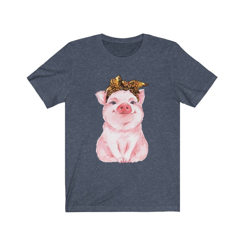 Cute Pig With Leopard Bandana T-shirt, Pig T-shirt, Pig Lovers T-shirt ...