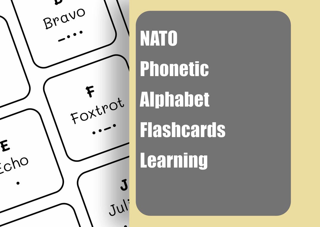 Printable NATO Phonetic Alphabet Flashcards A to Z for Military ...