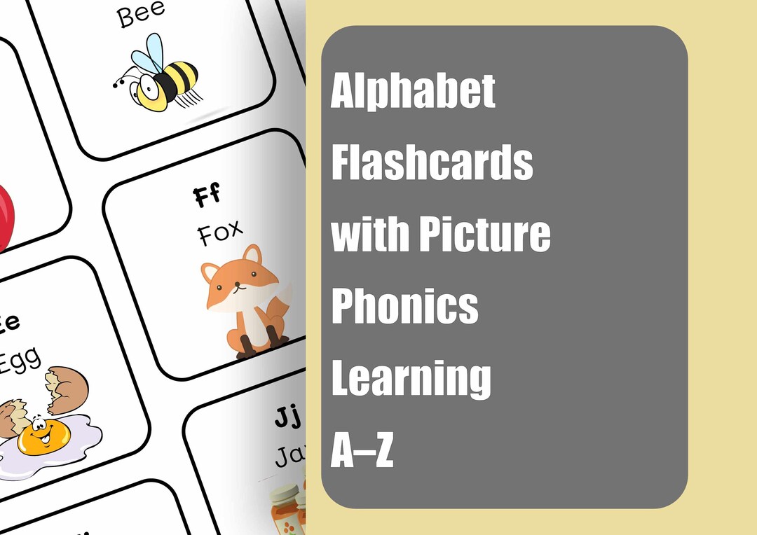 Printable Alphabet Flashcards A to Z With Pictures for Preschool and ...