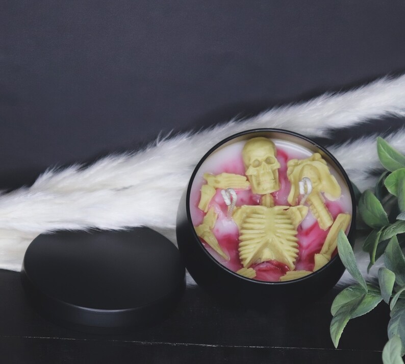 Skeleton Candle Soy Wax Blend Candle Halloween Decor - Etsy