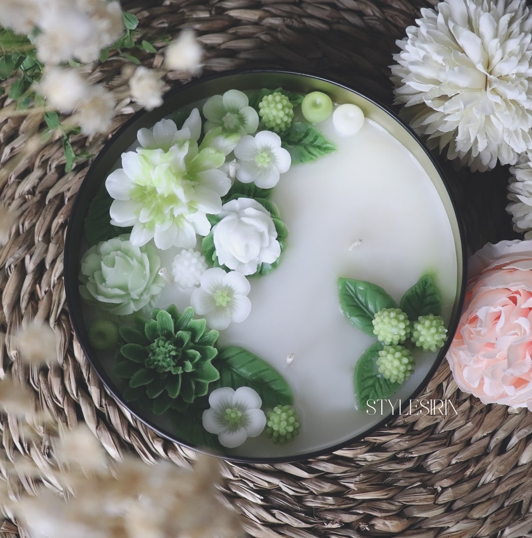 Beautiful Garden Flower Candle Strong Scent Candle Soy Wax Blend ...