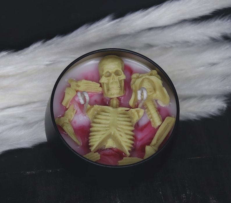 Skeleton Candle Soy Wax Blend Candle Halloween Decor - Etsy