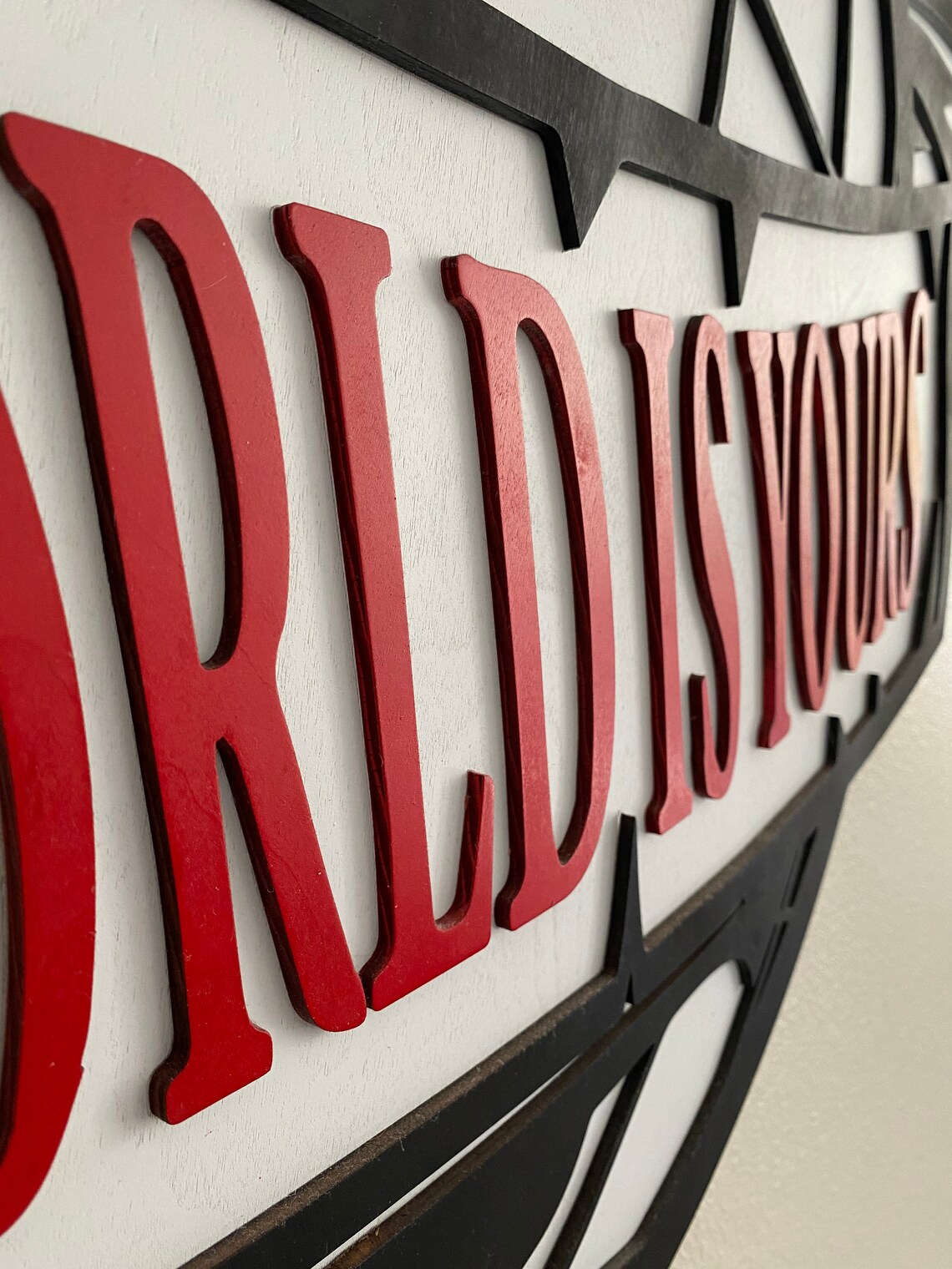 Globe Wall Art the World is Yours Wood Sign Scarface - Etsy