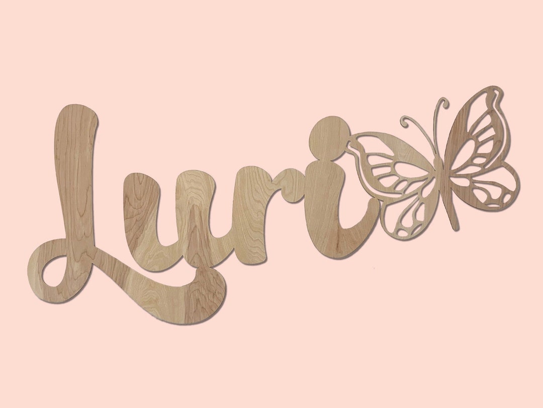 Butterfly Name Sign, Custom Wooden Sign, Above Crib, Nursery Decor ...