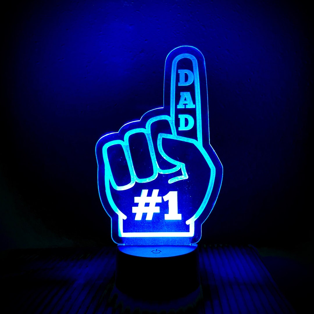 Fathers Day Gift, 1 DAD Light up LED Sign, Man Cave Sign, Fun Gift ...
