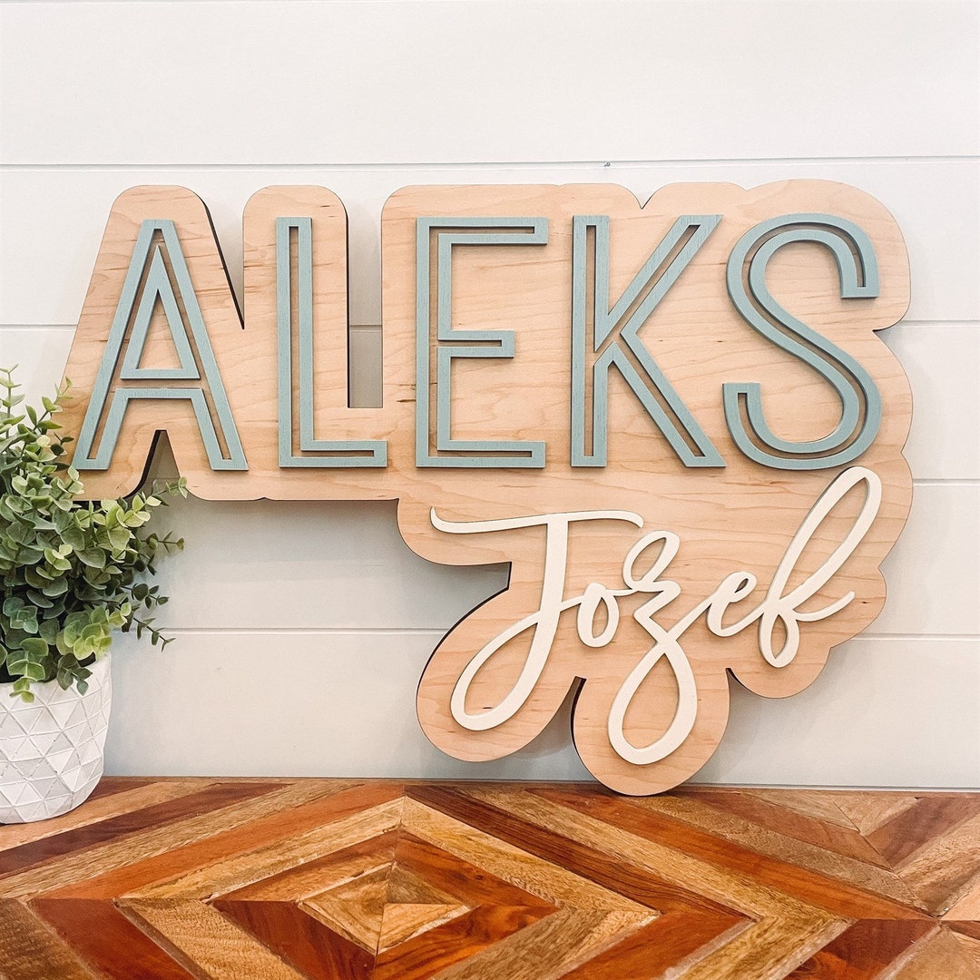 Custom Wood Name Sign, Baby Shower Gift, Above Crib Sign, Nursery Decor ...