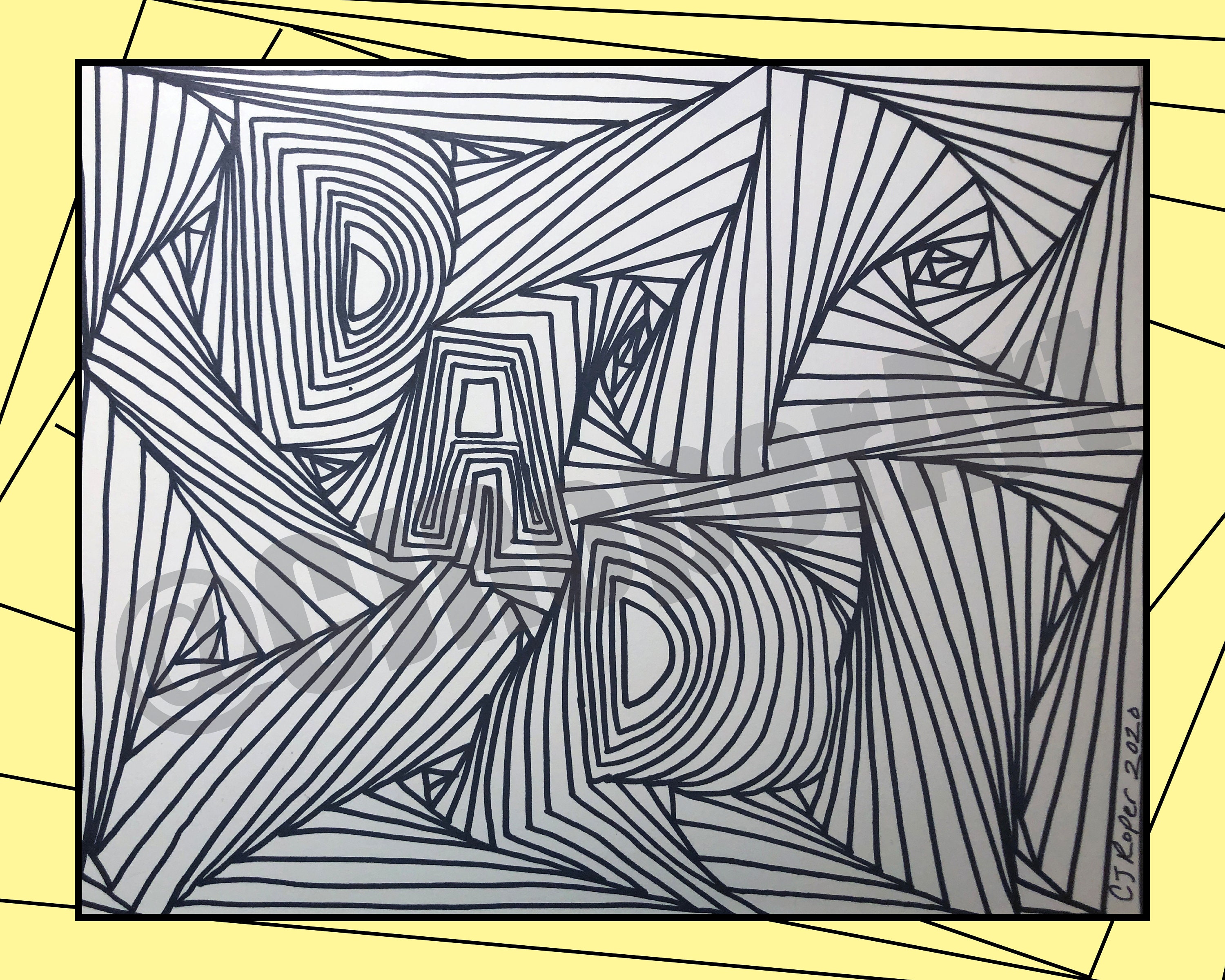 Abstract Art - Dad (size 16in X 20in) - Etsy