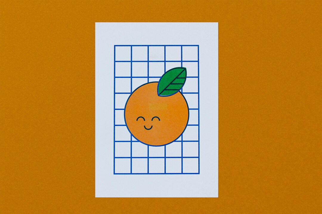 Orange Riso Print A5 - Etsy