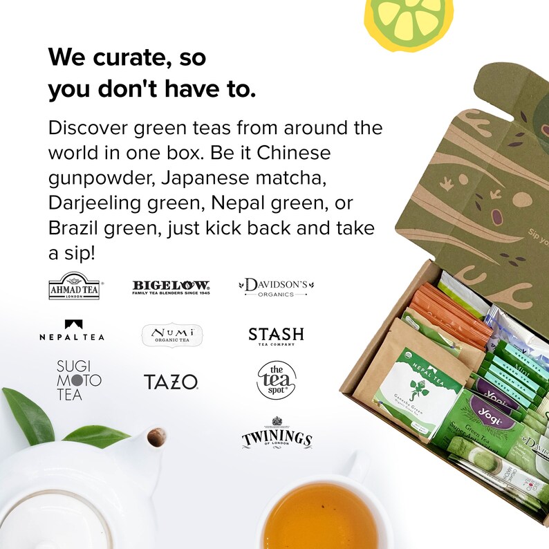Classic Green Tea Sample Set. 10 Variety. 40 Green Tea Bags. Featured ...