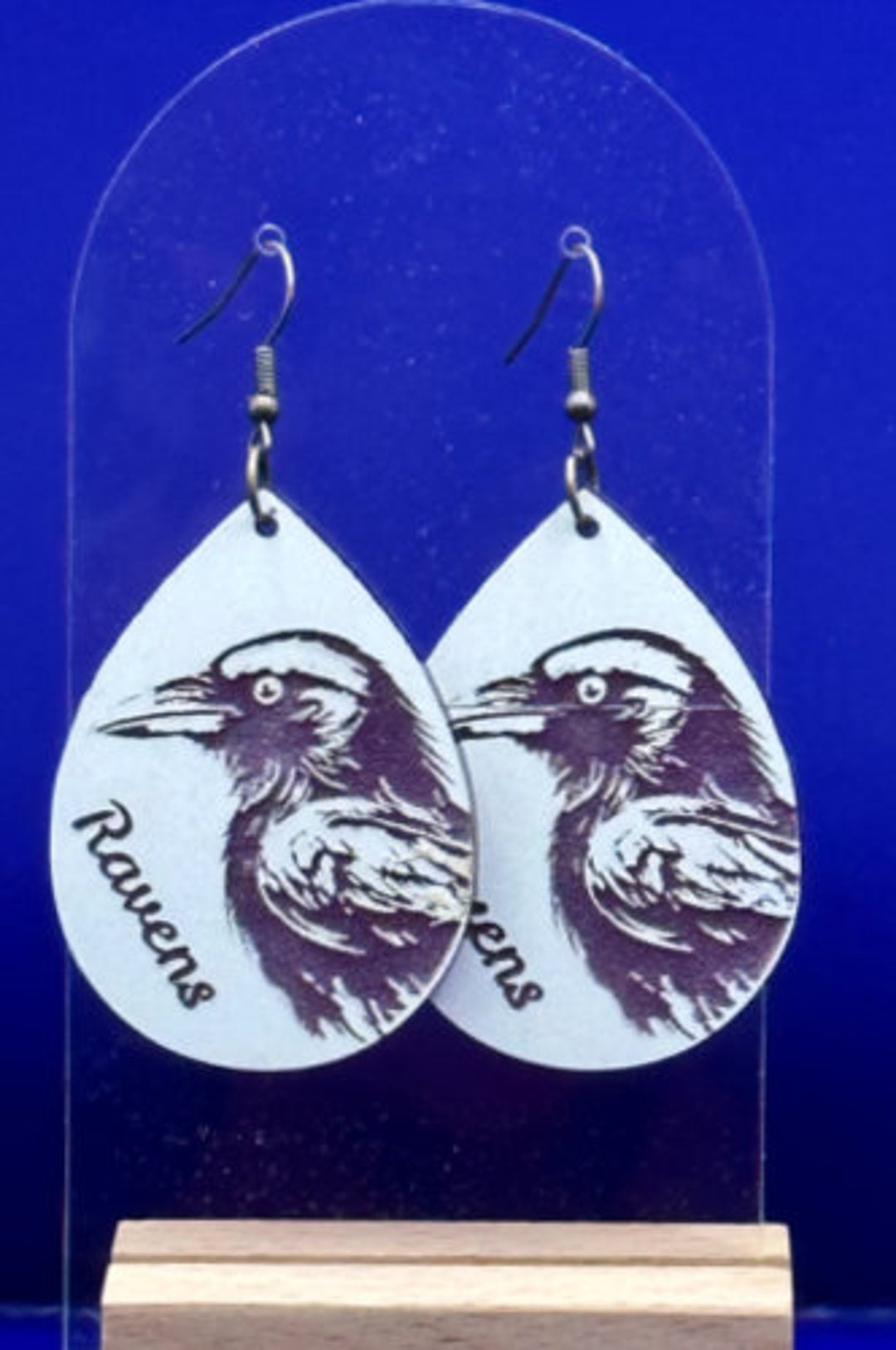 Baltimore Ravens Football Teardrop Purple and White Acrylic Laser Cut ...